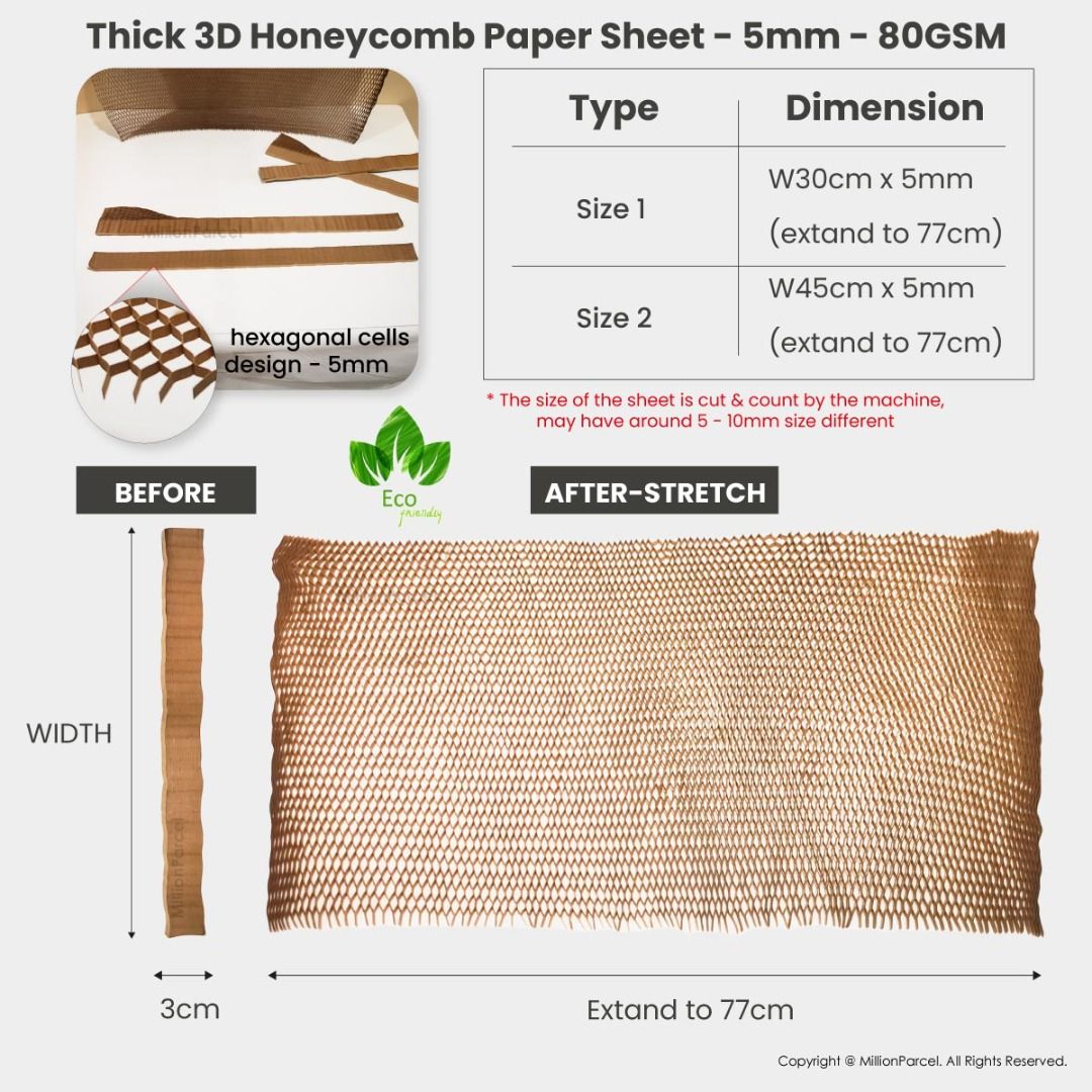 Thick 3D Honeycomb Paper Sheet | Honeycomb Wrap | Bubble Wrap Sheet ...