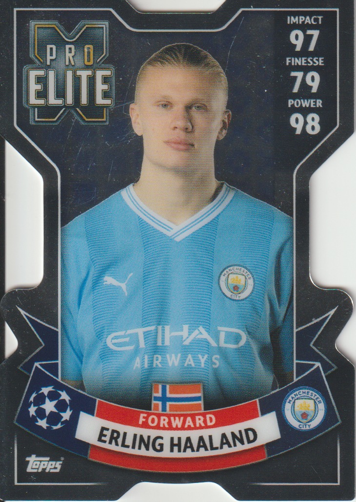 Topps Match Attax 24/25 Pro Elite Chrome Shield 2024/2025 Erling Haaland Card 262, Hobbies ...