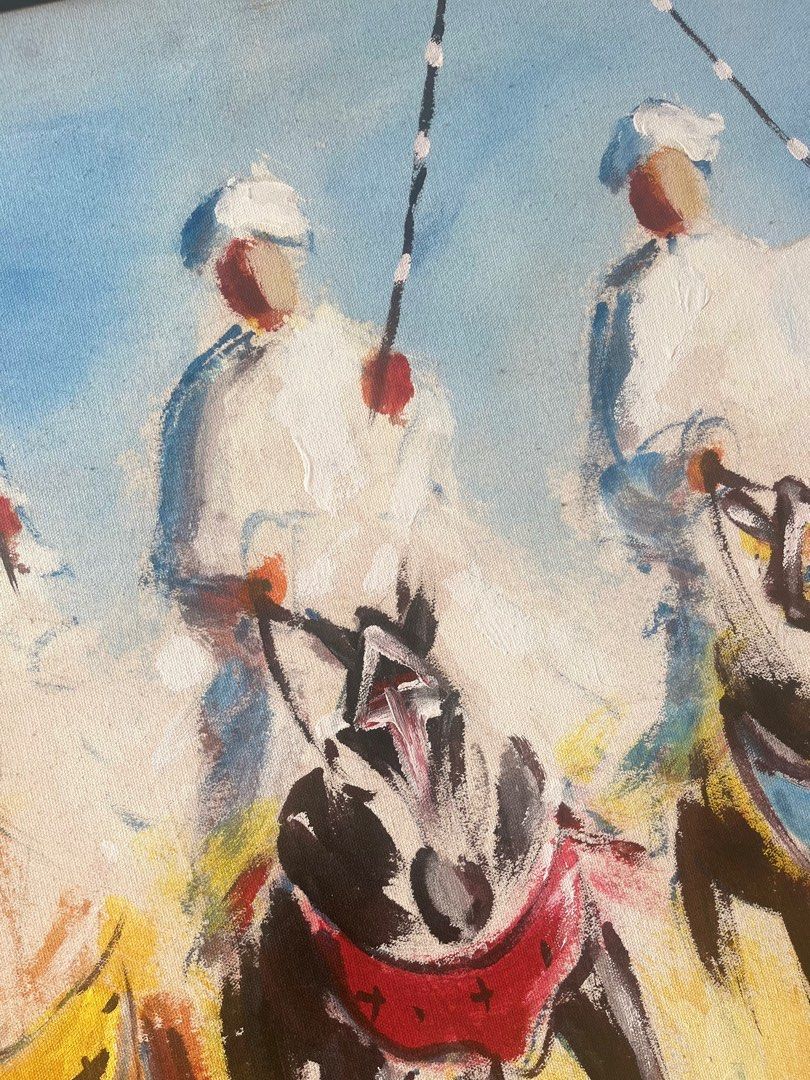 Vintage Moroccan Abstract Oil Painting, Hobbies & Toys, Stationery ...