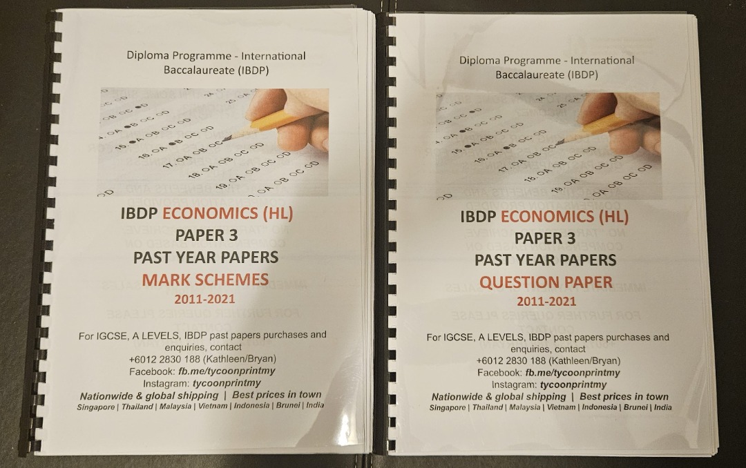 2011-2021 Past Year Papers and Mark Schemes: IB Diploma Economics (HL ...
