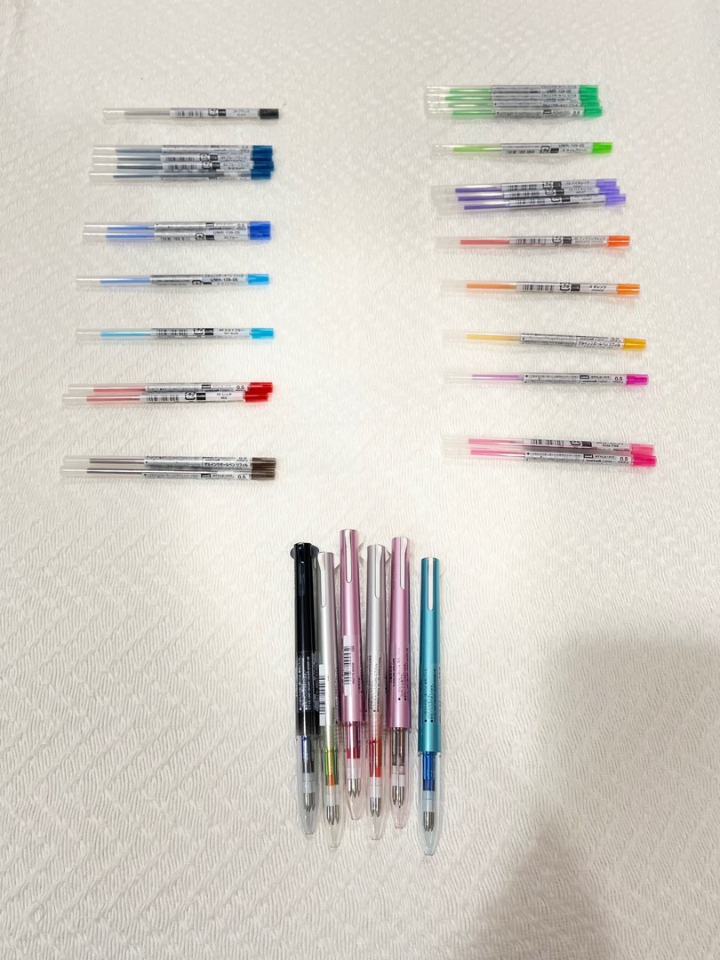 6 Uni Style Fit 3 Color Pen Holder, 27 new refills, and 1 pencil insert ...