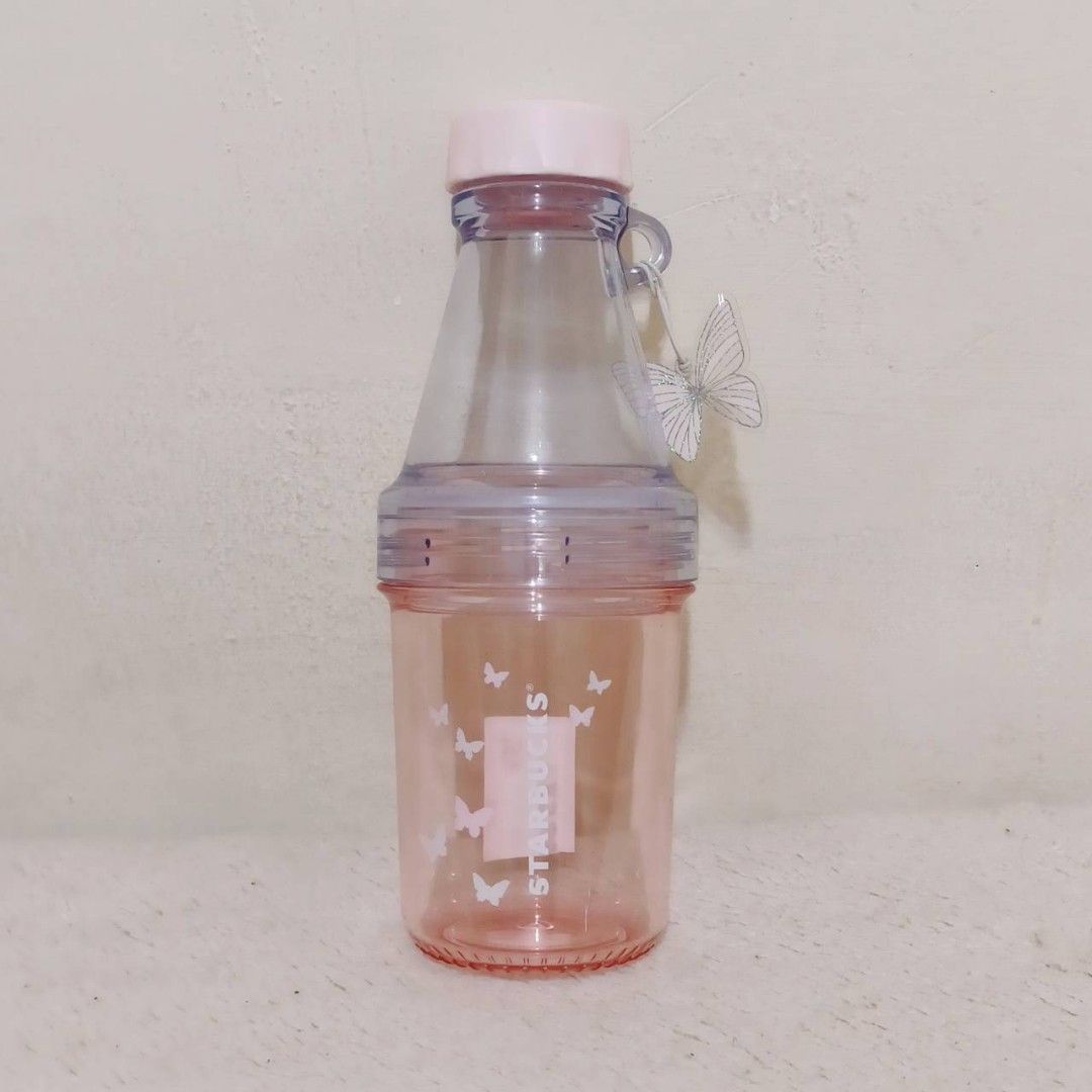韓國 星巴克 STARBUCKS 2017 春日蝴蝶 櫻花 Lena杯 Phoebe水瓶 冷水杯 473ml 全新 絕版, 家具及居家用品, 廚具和餐具, 水杯、水壺在旋轉拍賣