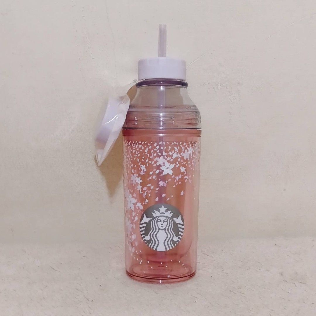 韓國 星巴克 STARBUCKS 2017 春日蝴蝶 櫻花 Lena杯 Phoebe水瓶 冷水杯 473ml 全新 絕版, 家具及居家用品, 廚具和餐具, 水杯、水壺在旋轉拍賣