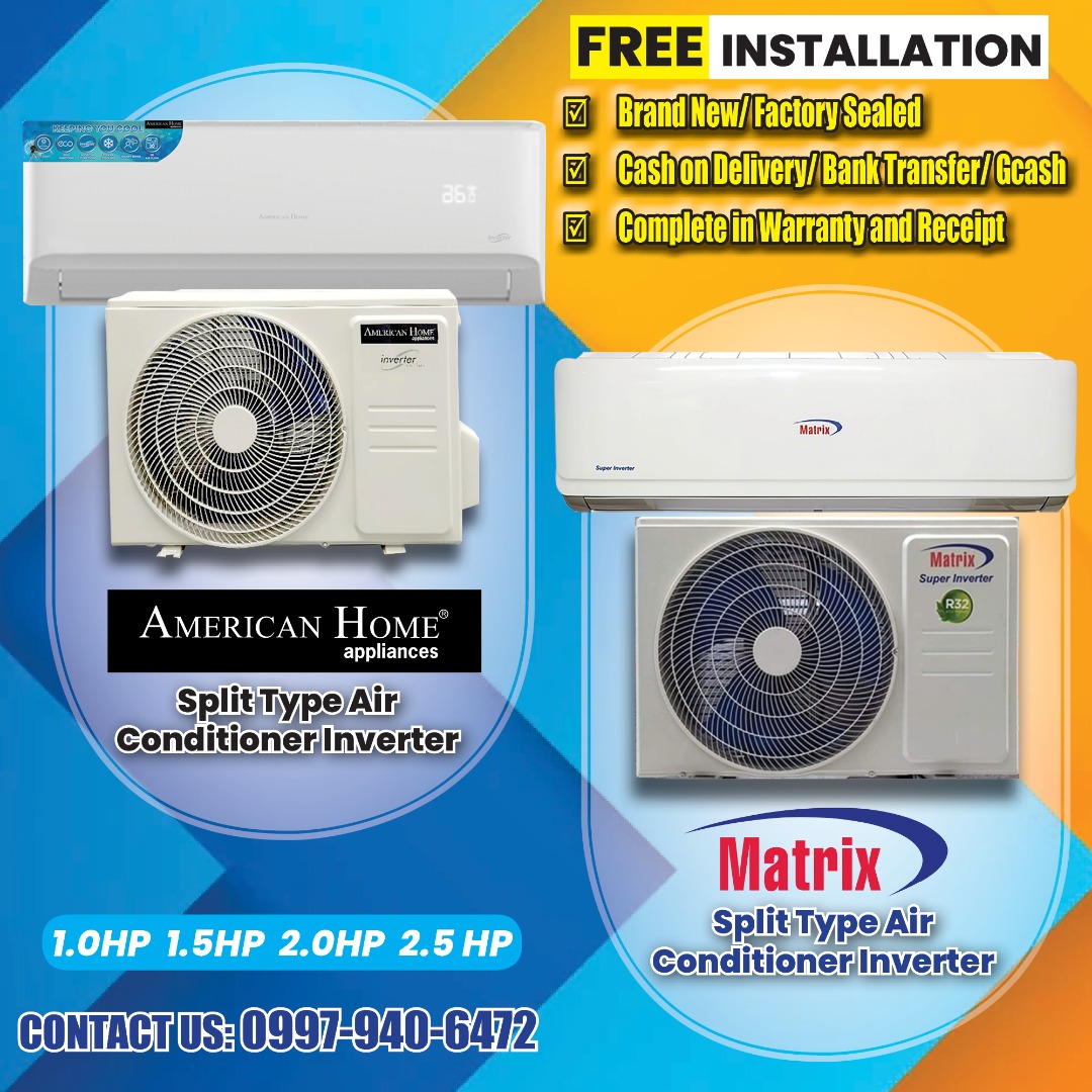 American Home: Matrix: Split Type Inverter Air Conditioners. Free ...