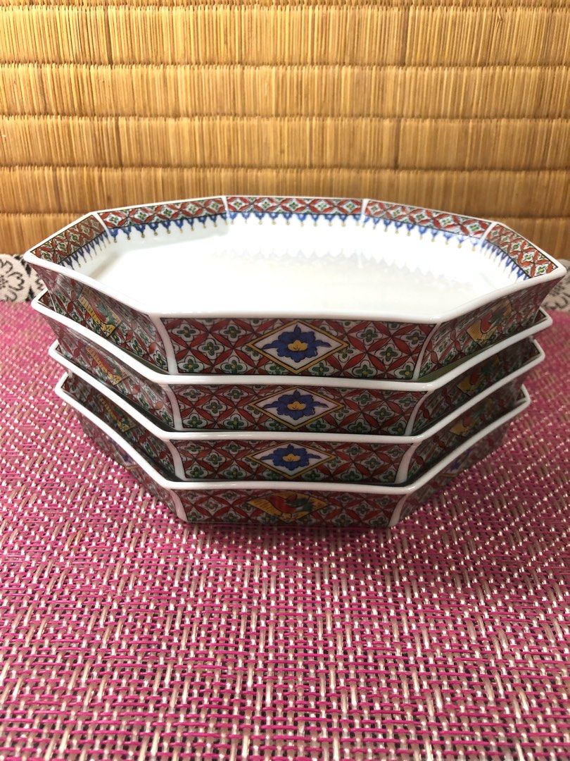 Beautiful color octagonal porcelain plate from Japan, Furniture & Home ...