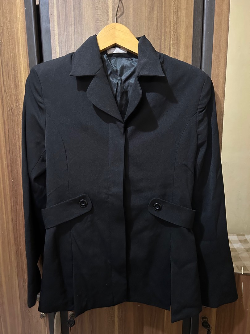 Blazer Hitam jas jaz hitam kantor jas formal blazer formal not brand ...