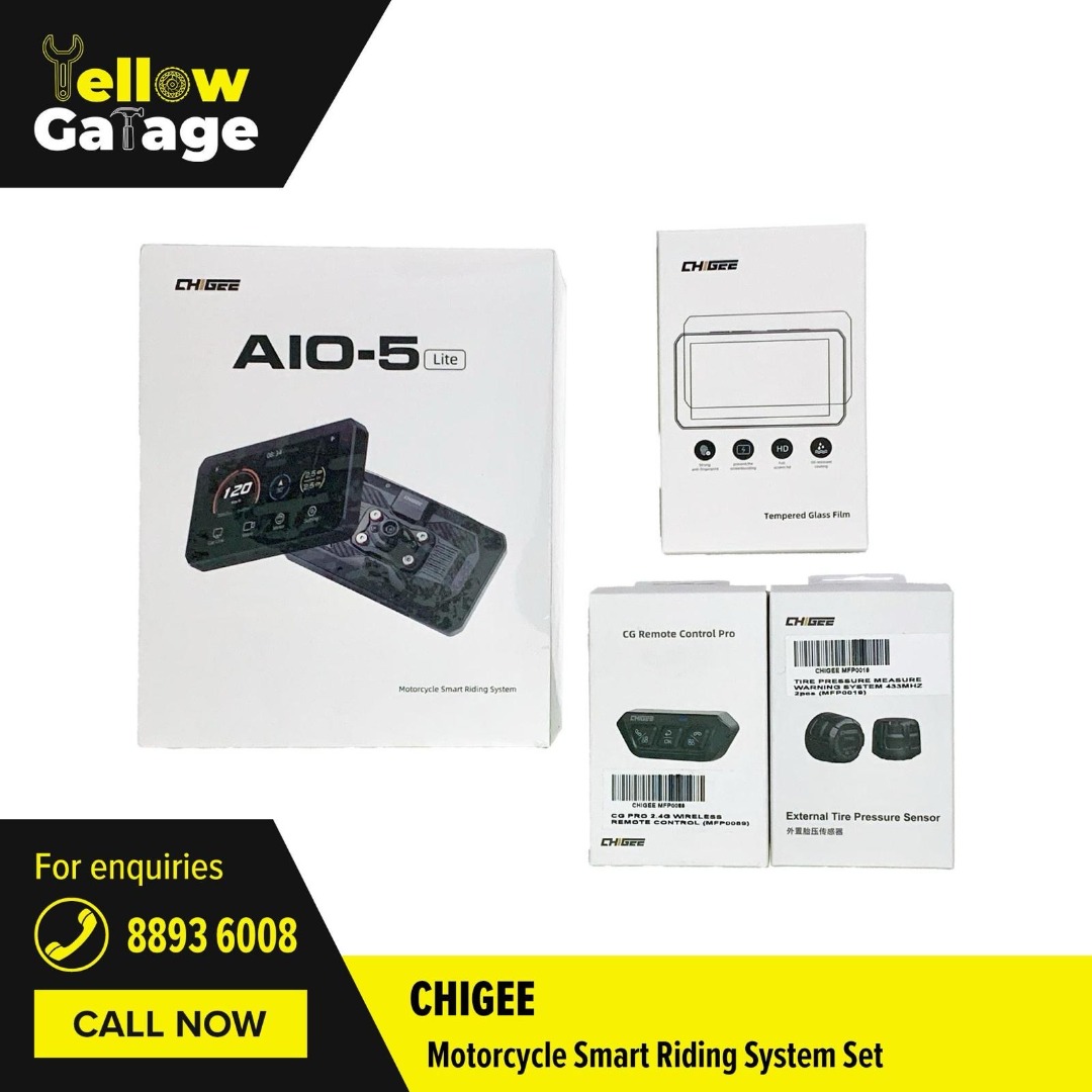 CHIGEE AIO-5 LITE MOTORCYCLE CARPLAY CAMERA, Motorcycles, Motorcycle ...