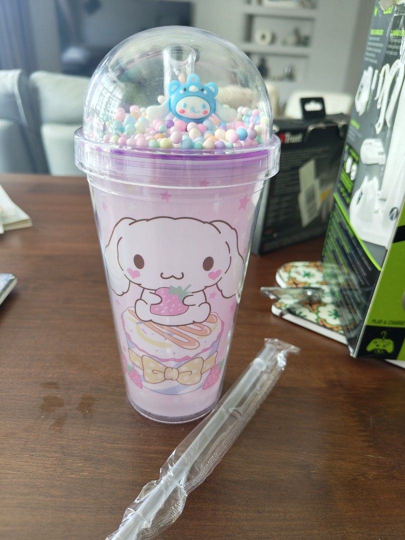 Cinnamoroll tumbler with straw, Furniture & Home Living, Kitchenware ...