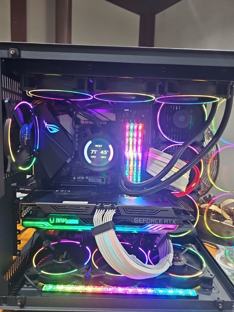 Custom Gaming PC ARGB ROG with NZXT AIO Lian Li case Sirius Loop fan ...