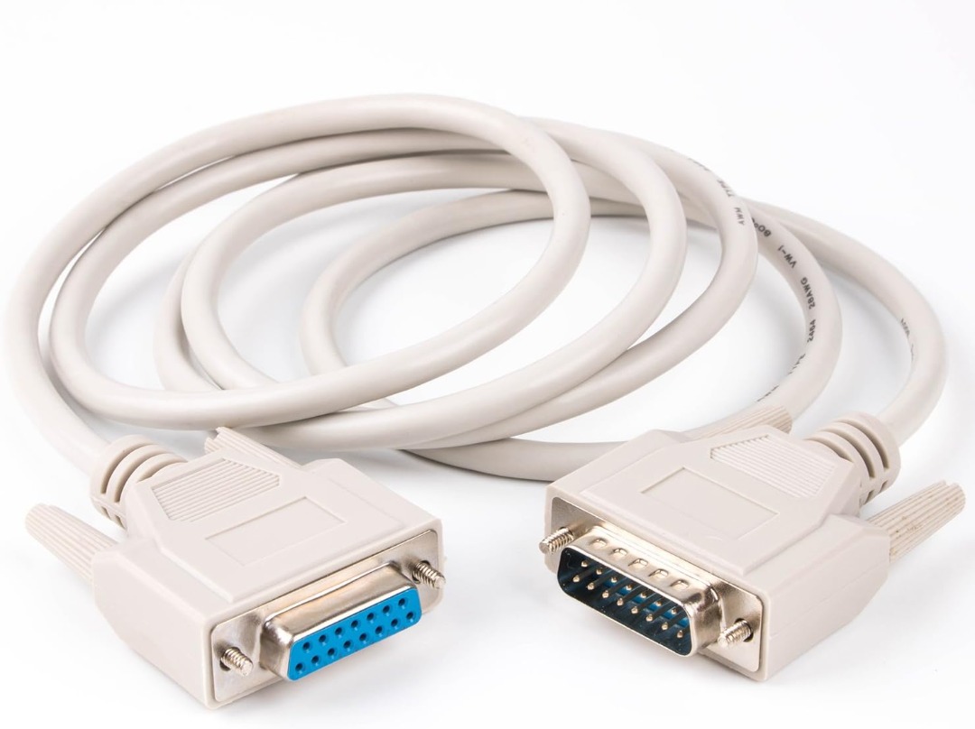 DB15 15 Pin Serial Extension Cable Male to Female 2FT Parallel Cable ...
