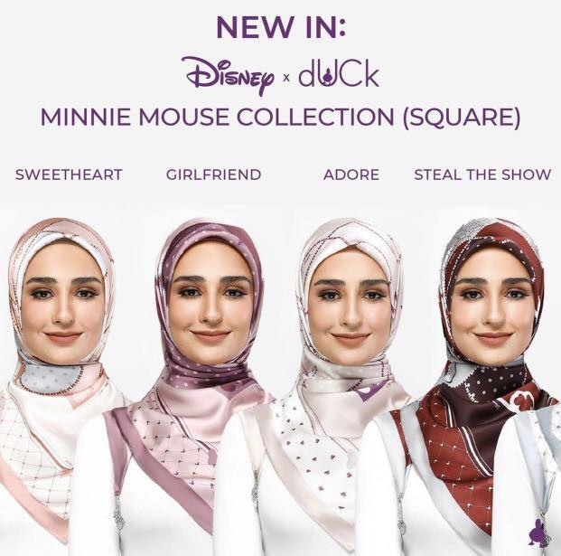 Disney x Duck Minnie Mouse Girlfriend Square, Women's Fashion, Muslimah ...