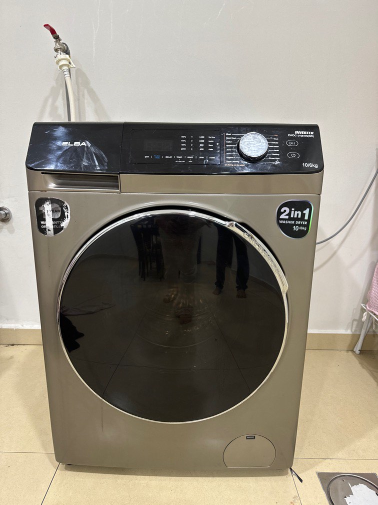 ELBA WASHER DRYER 2 in 1 10/6 kg, TV & Home Appliances, Washing Machines and Dryers on Carousell