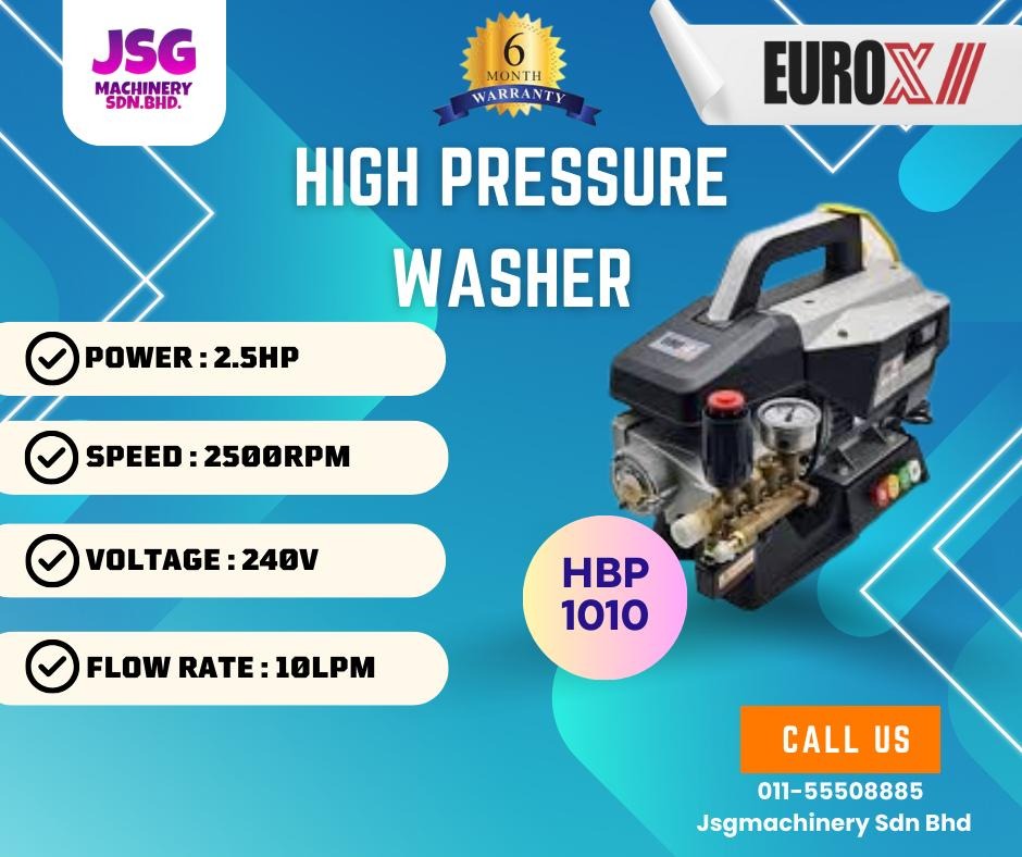 EUROX 2.5HP INDUSTRIAL MOTOR WATER HIGH PRESSURE WASER (HBP1010), Furniture & Home Living, Home ...