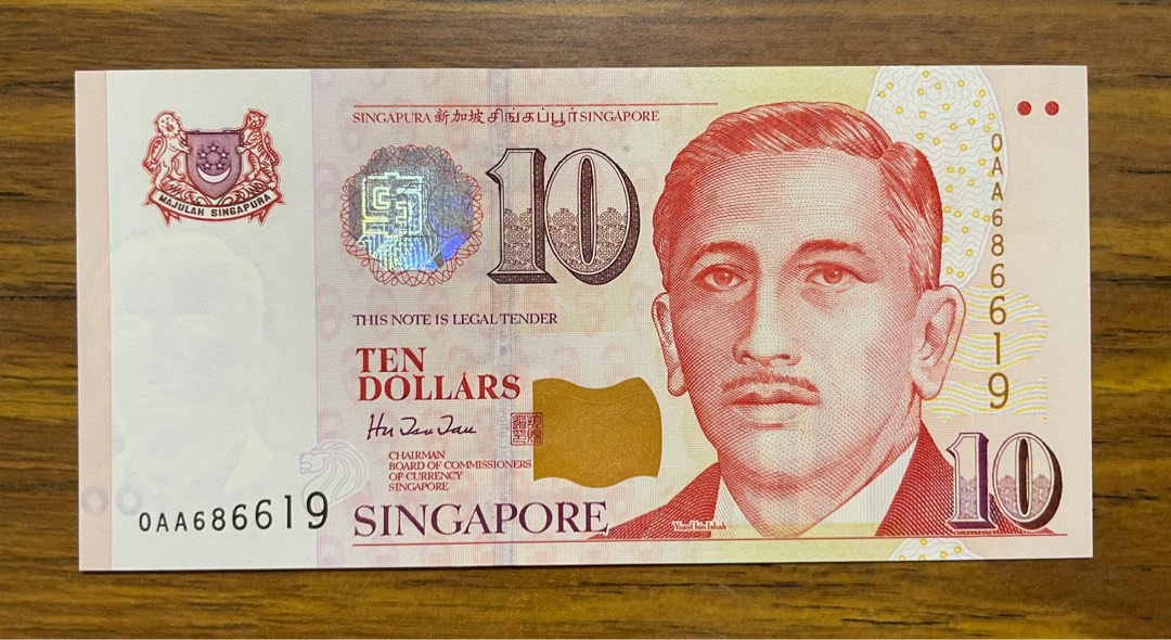 Fixed Price - Singapore Portrait Series $10 0AA First Prefix in UNC ...