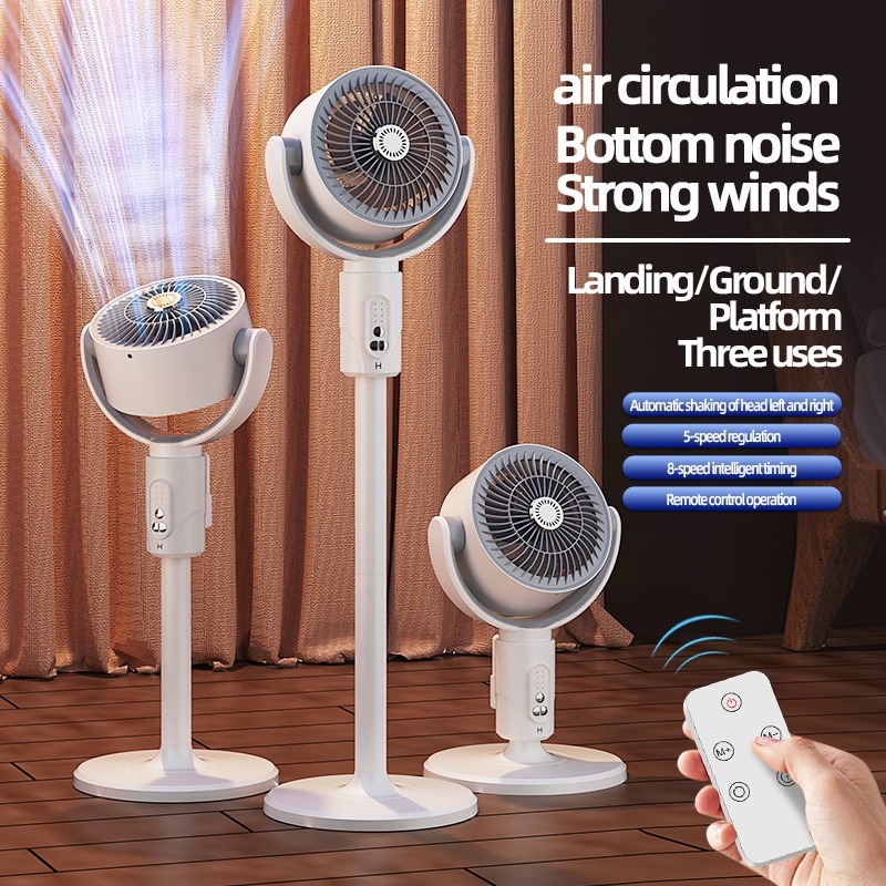 Floor Standing 3D Circulation Fan Portable Rechargeable Fan w/ Strong ...