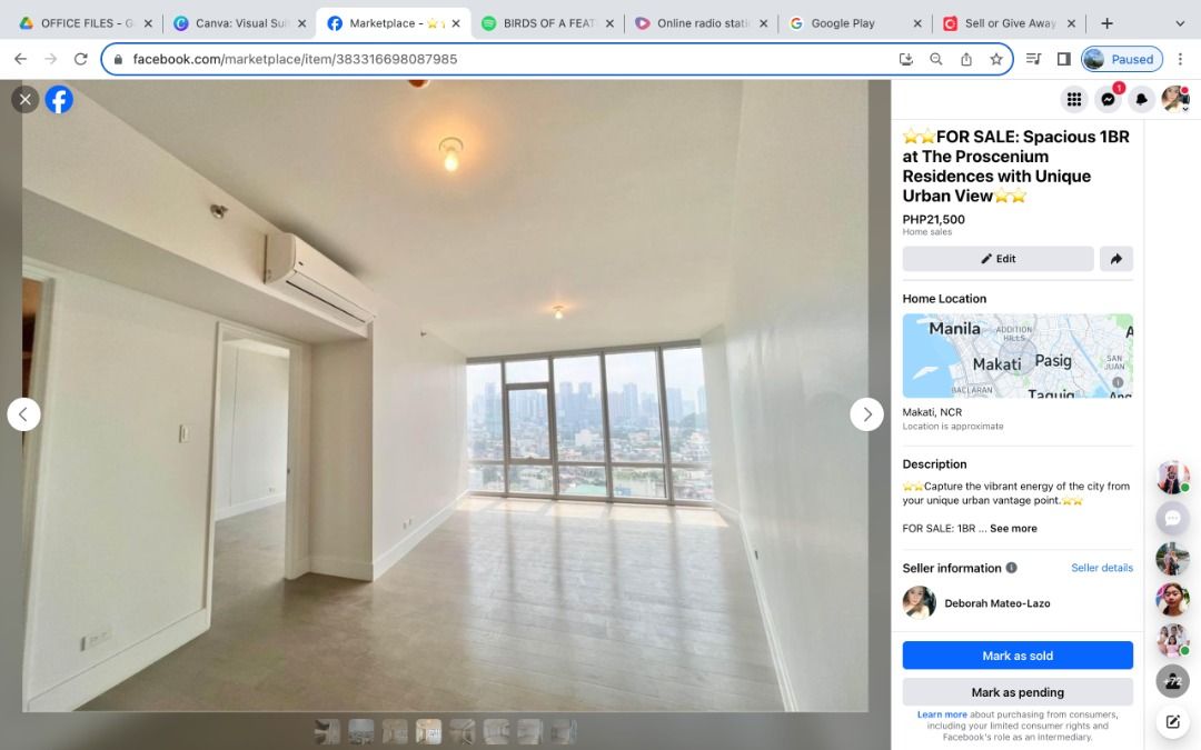 FOR SALE: Spacious One Bedroom at The Proscenium Residences with Unique ...