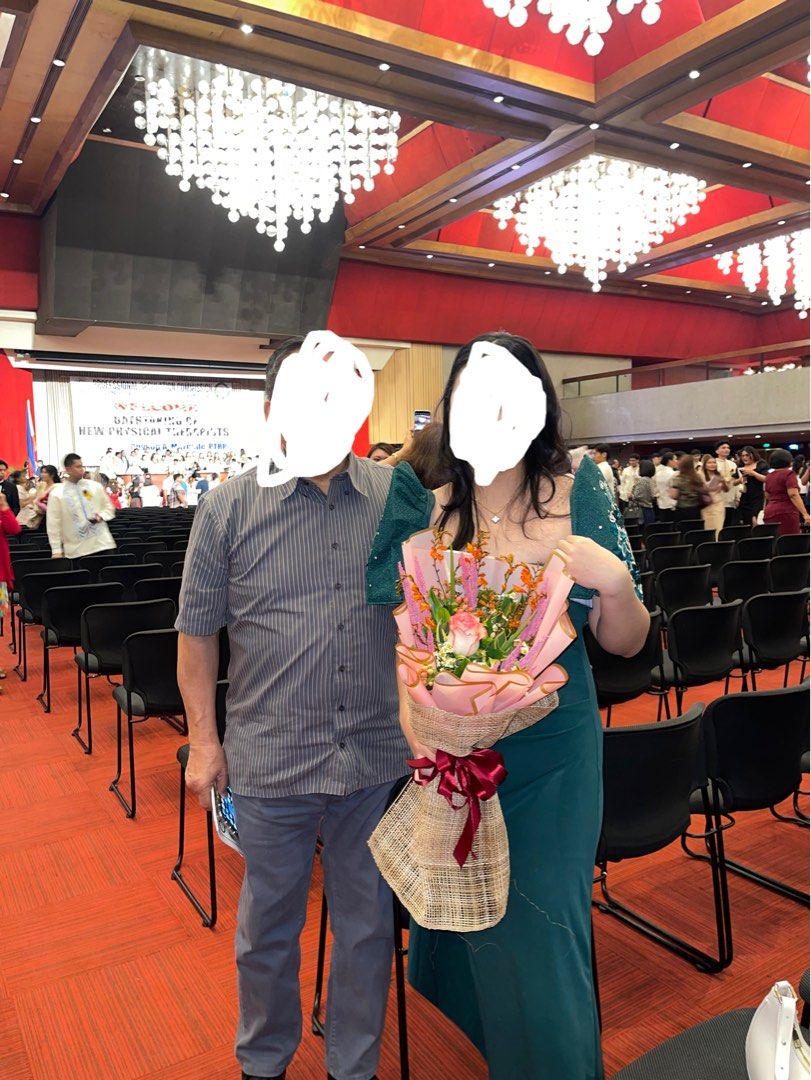 Green Filipiniana Dress Oath taking Graduation, Women's Fashion ...