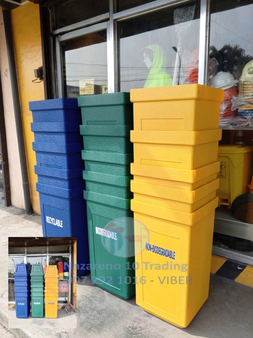 Hooded trash bin segregation 473, Furniture & Home Living, Cleaning ...