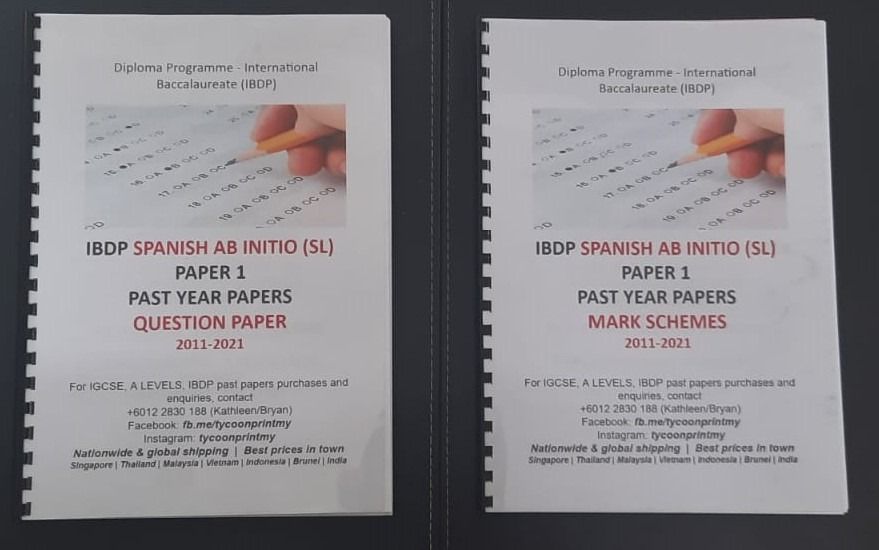 IB Diploma Spanish Ab Initio (SL) Past Year Papers and Mark Schemes ...