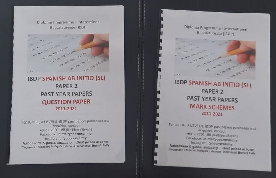 IB Diploma Spanish Ab Initio (SL) Past Year Papers and Mark Schemes ...