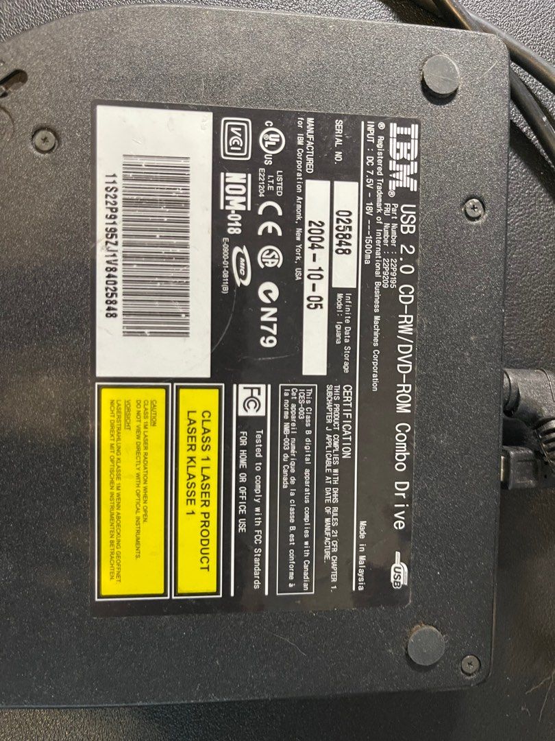 IBM USB 2.0 CR-RW DVD rom combo drive, 電腦＆科技, 手提電腦 - Carousell