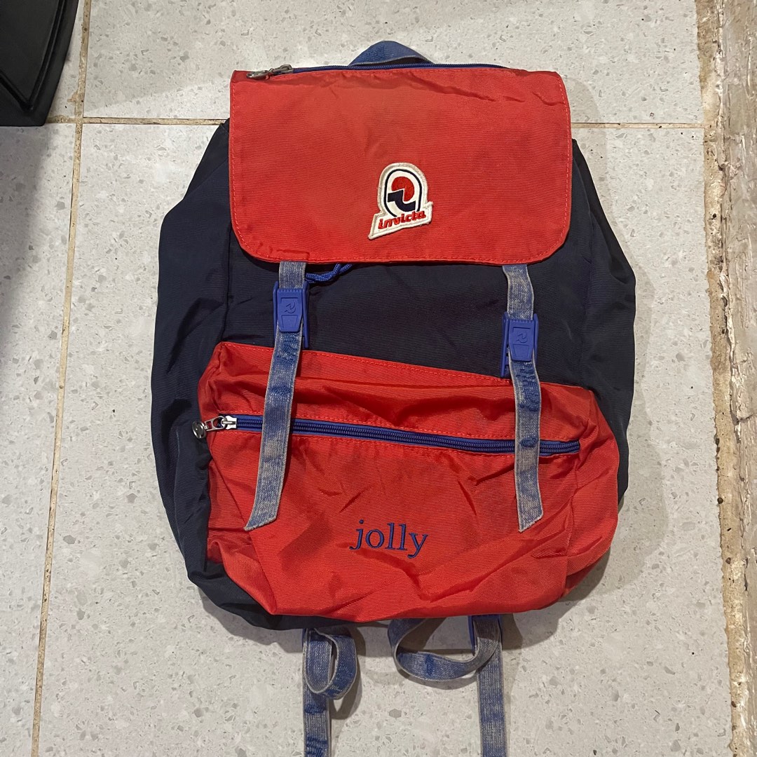 INVICTA JOLLY III VINTAGE ICON PADDED LAPTOP BACKPACK (Orange/Denim ...