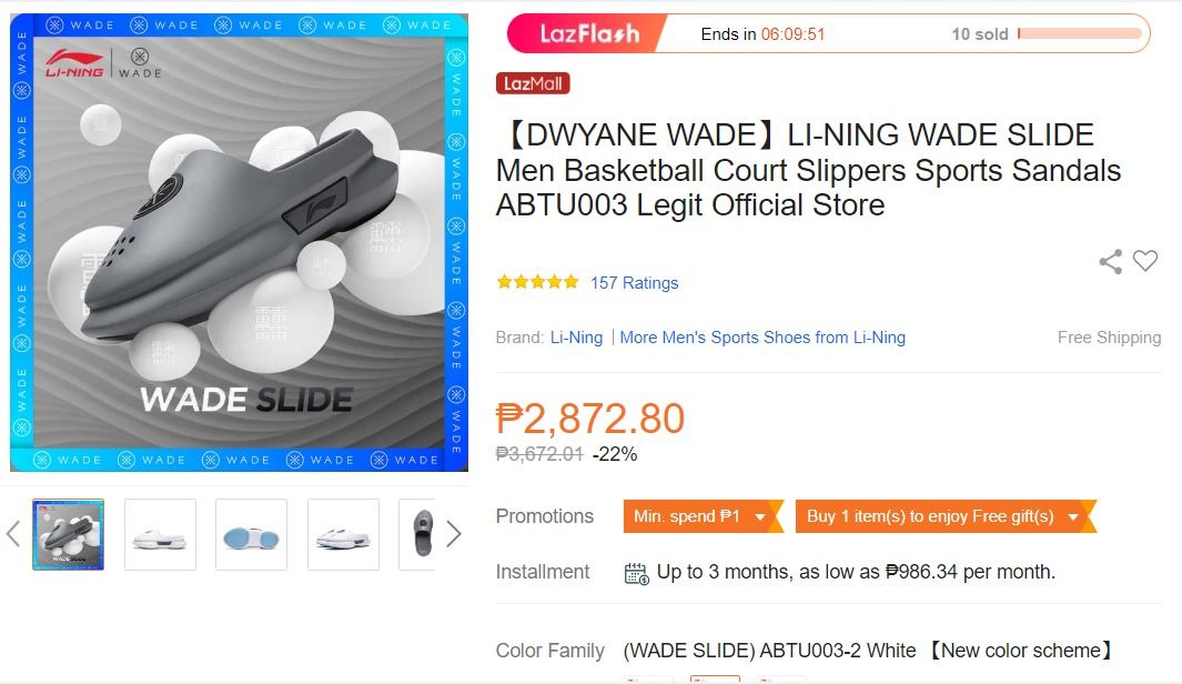 LI-NING WADE SLIDE Men Sports ABTU003, Men's Fashion, Footwear ...