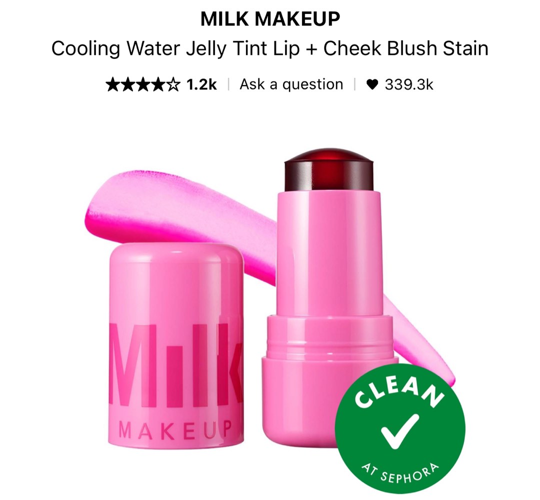 MILK MAKEUP Cooling Water Jelly Tint Lip + Cheek Blush Stain, Beauty ...