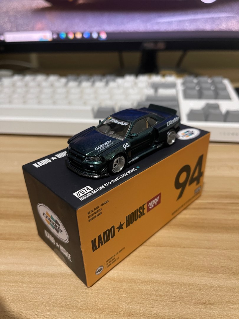 Mini GT Nissan Skyline GT-R (R34) KAIDO WORKS GREDDY V1, Hobbies & Toys ...