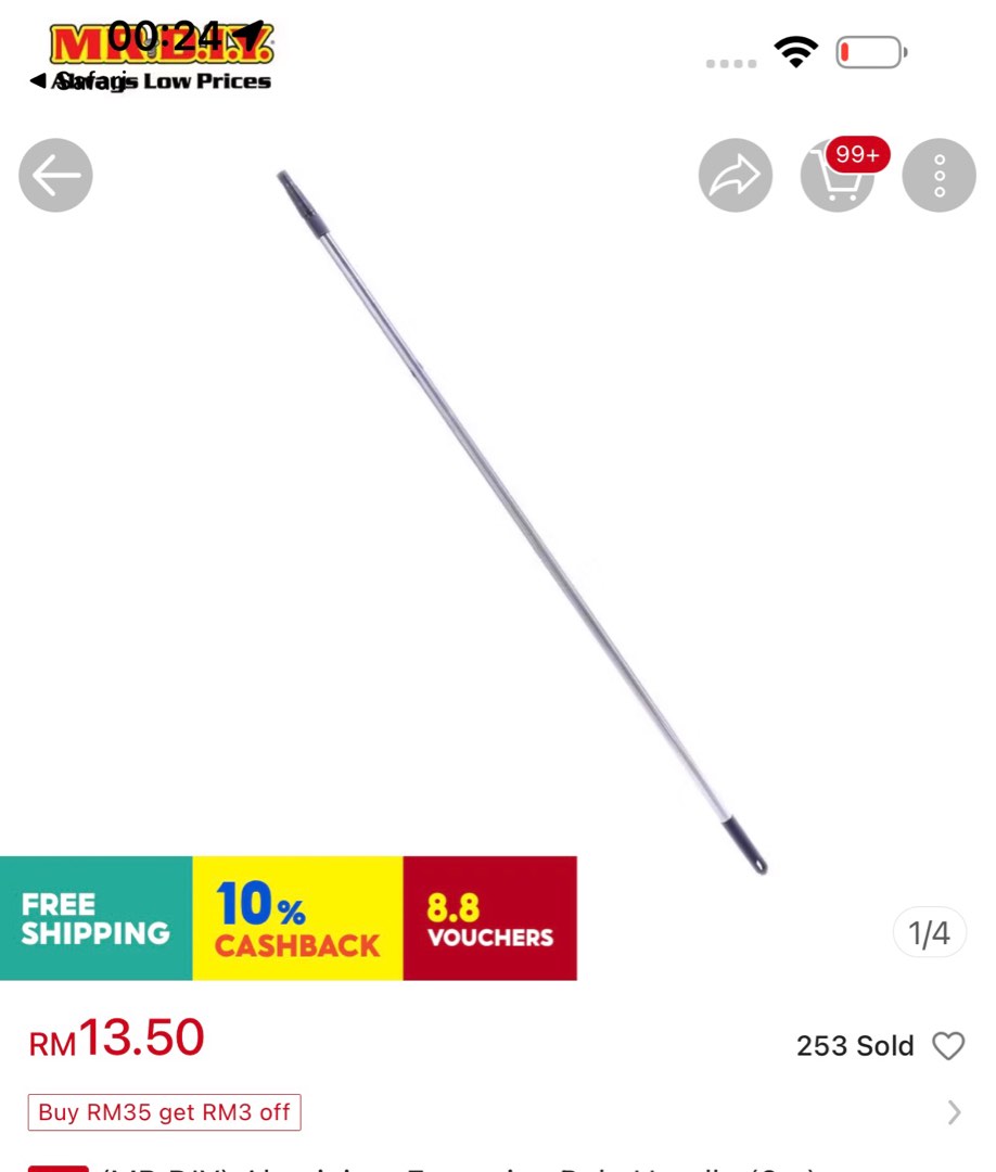 MR DIY Telescopic Extension Pole Handle, Furniture & Home Living, Home ...