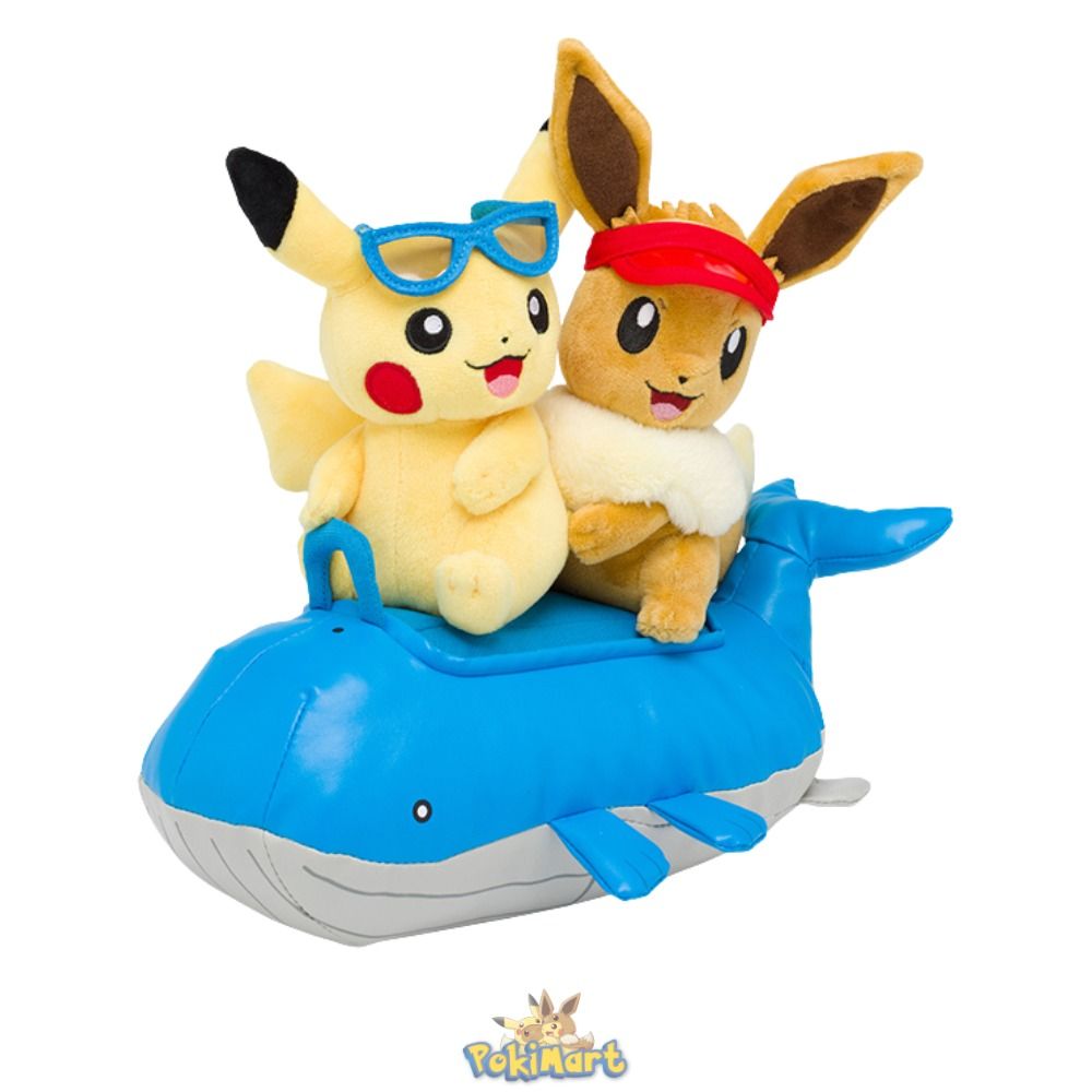 Pikachu & Eevee Summer Season Plushie, Hobbies & Toys, Toys & Games on ...