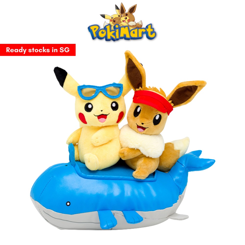 Pikachu & Eevee Summer Season Plushie, Hobbies & Toys, Toys & Games on ...