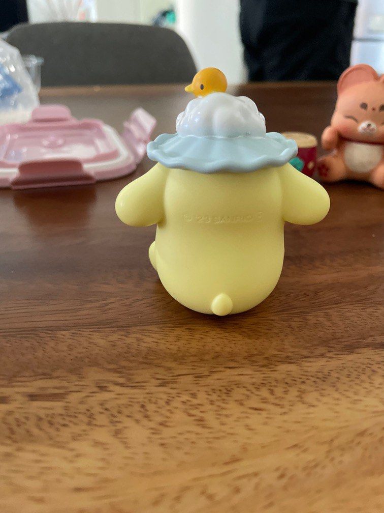 popmart(red dino), random pompompurin figure, pop mart bear with drum ...