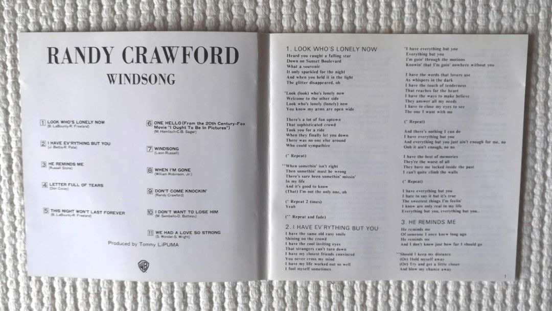 RANDY CRAWFORD / WINDSONG / Album CD, Hobbies & Toys, Music & Media ...