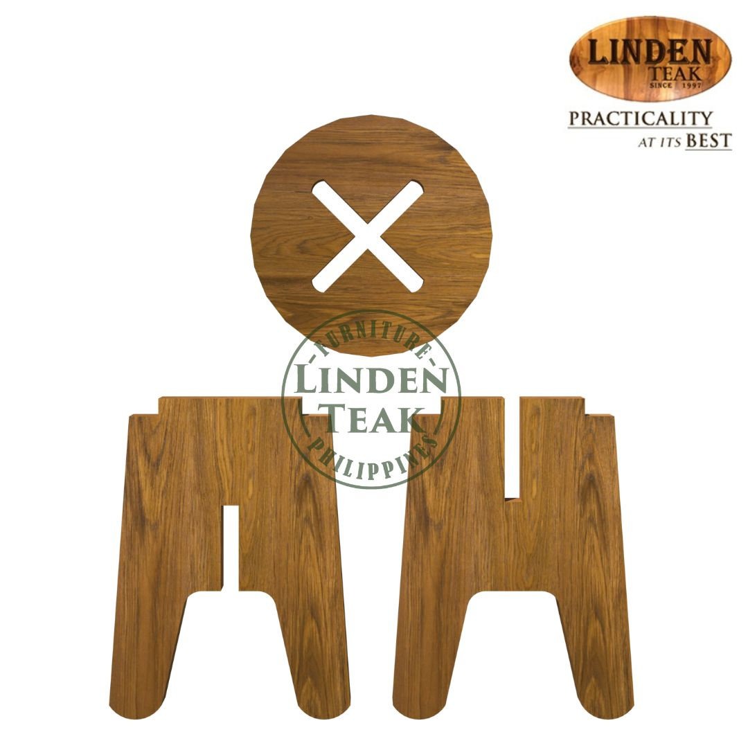 Solid Teak Wood FP Round Crossed Leg Stool Better Than Mahogany,Narra ...