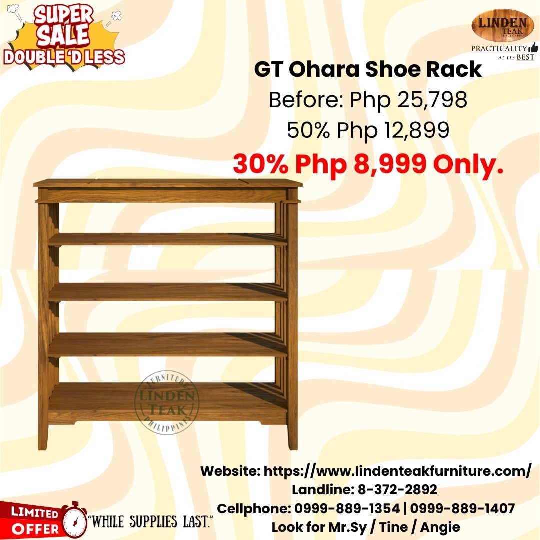 Solid Teak Wood Ohara Shoe Rack Better Than Mahogany,Narra,Tanguile ...