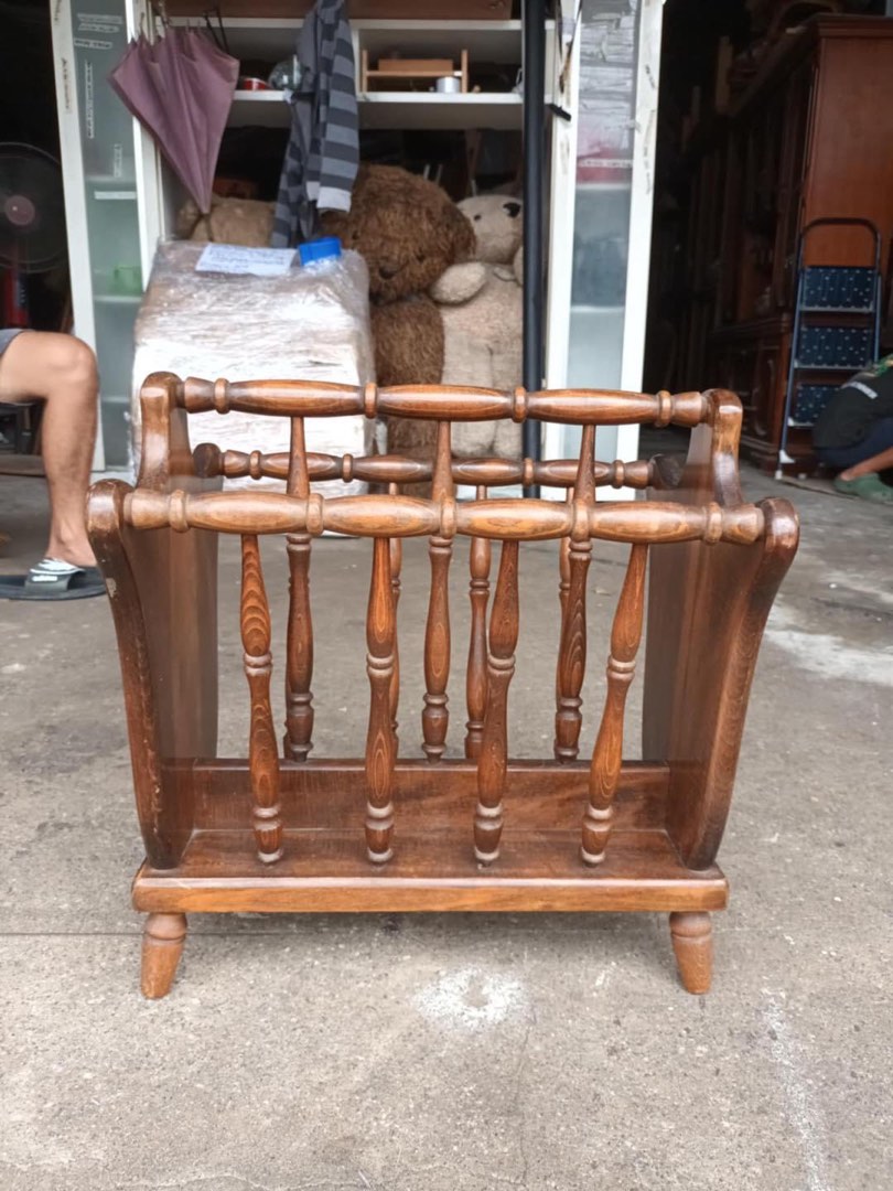 Solid wood magazine rack, Furniture & Home Living, Furniture, Shelves ...