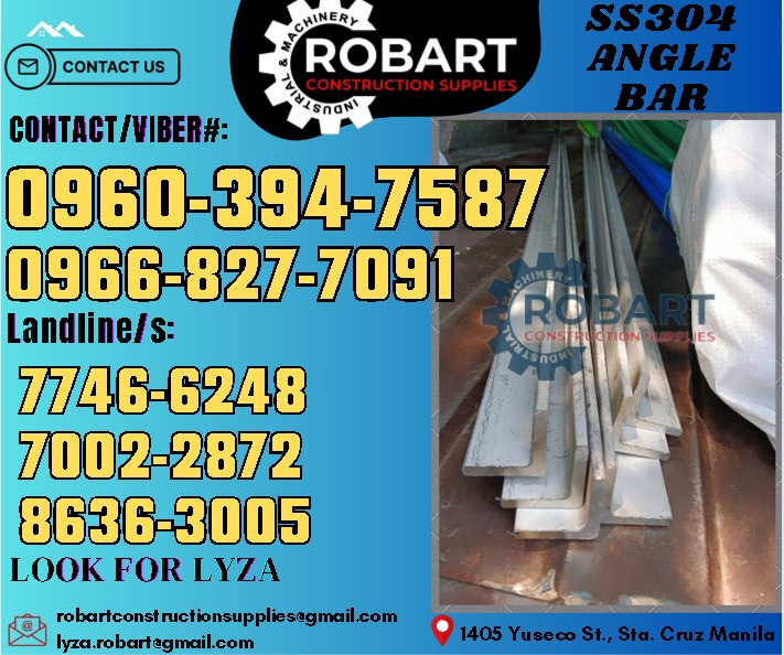 SS304 Angle Bar, Commercial & Industrial, Construction Tools ...
