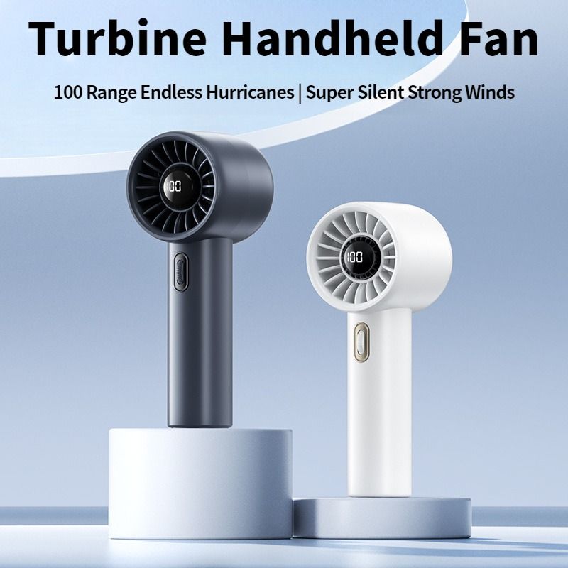 Turbine Handheld Fan USB Rechargeable Turbo Fan Strong Wind 100 Gear ...