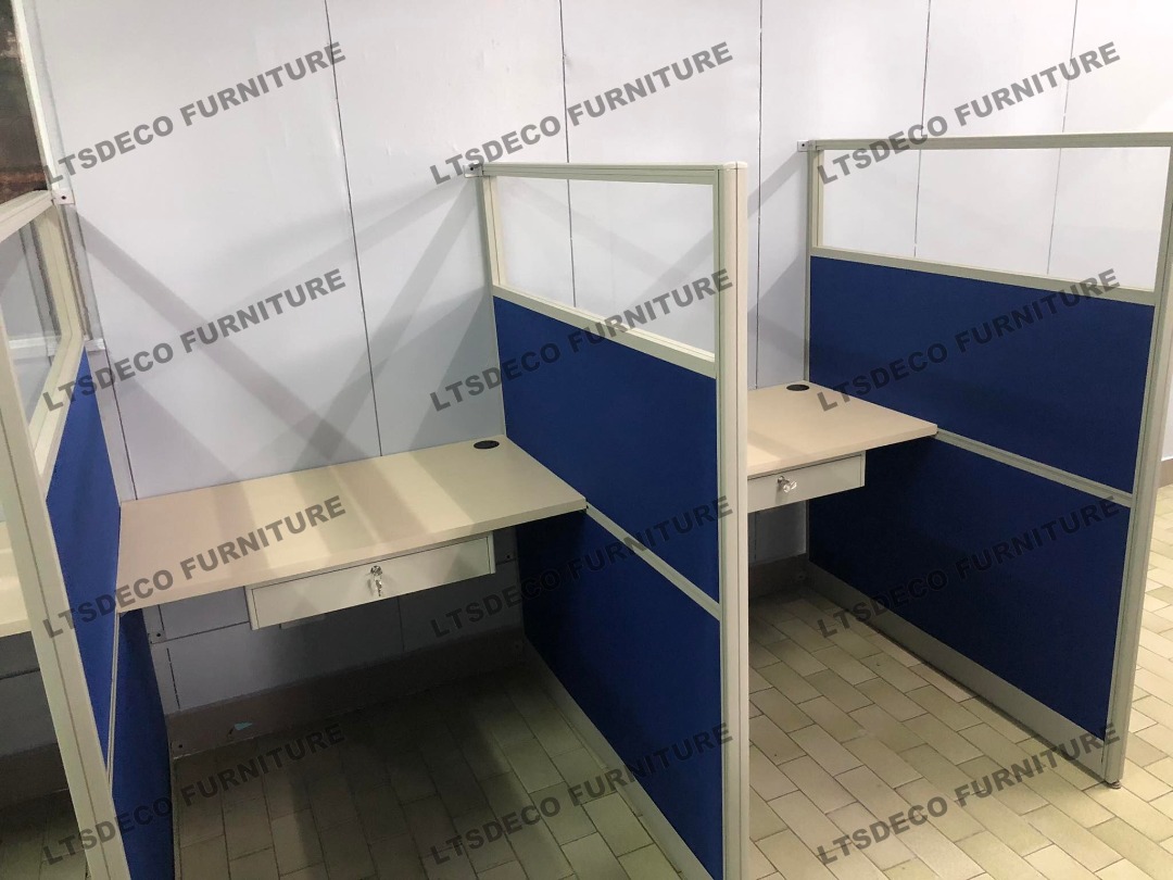 WORKSTATION WITH GLASS MODULAR OFFICE PARTITION FURNITURES, Furniture ...