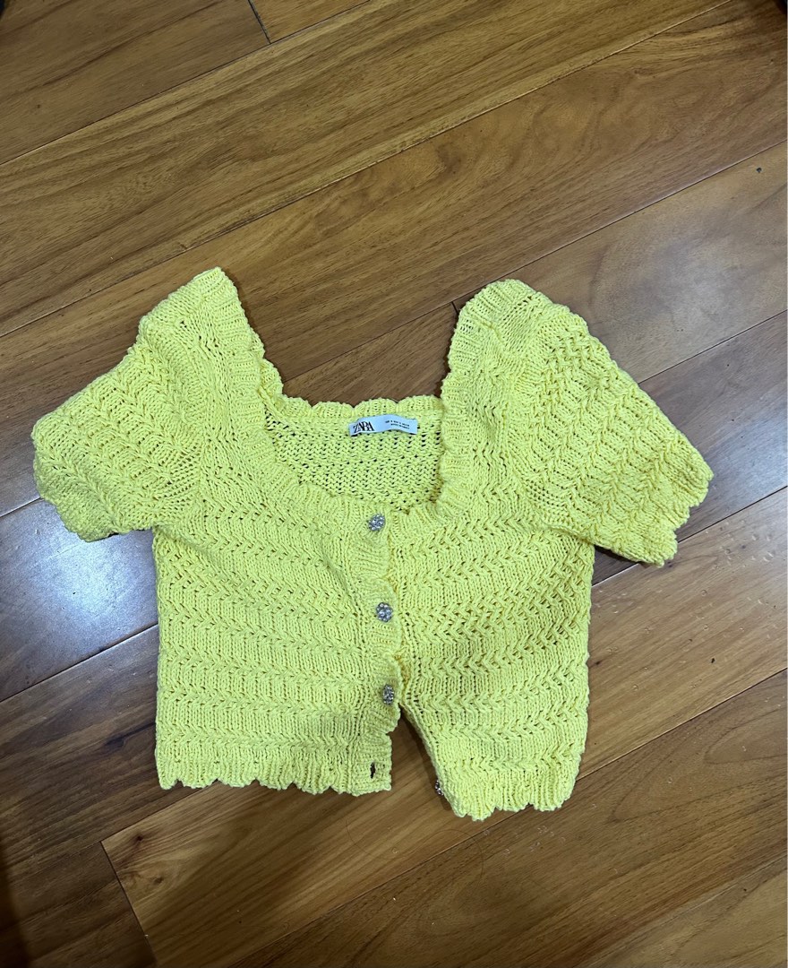 Zara Knit Yellow Top (Negotiable), Women's Fashion, Tops, Blouses on ...