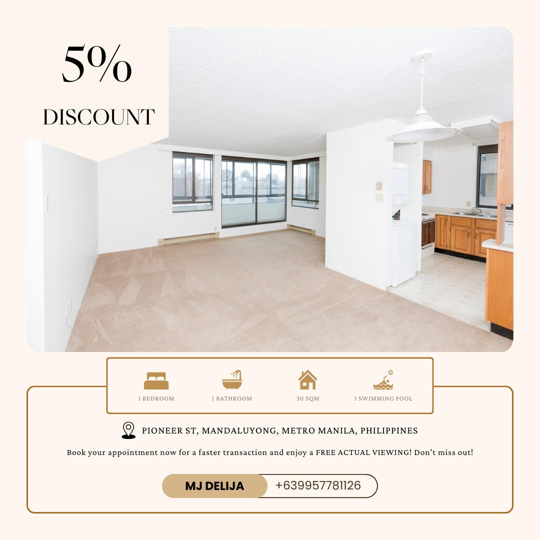'1BR Condo in Mandaluyong | 30 SQM at Pioneer Woodlands | Convenient ...