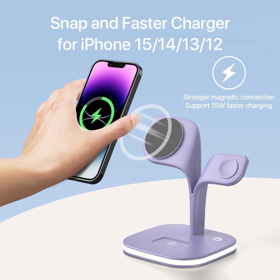 5-in-1 Qi3 Fast Boost Wireless Charger - Purple, Mobile Phones ...