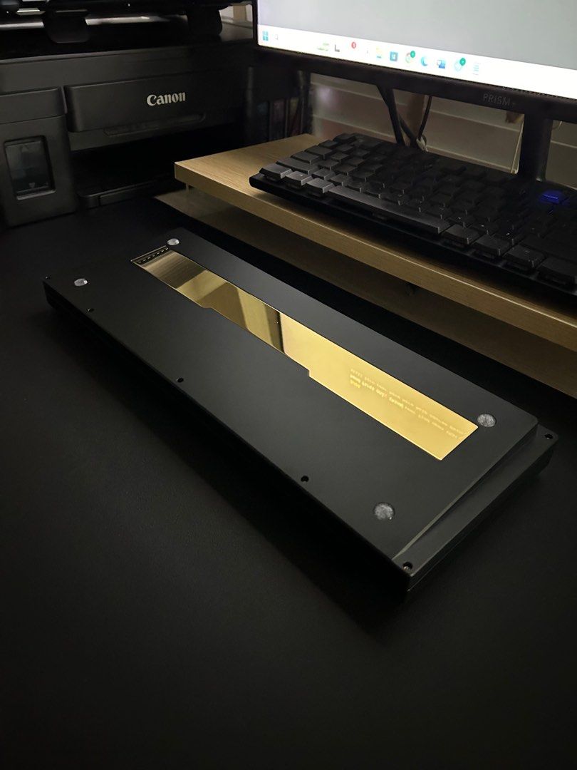 87% Full Aluminium Gold Lining Custom Mechanical Keyboard (Dark Blue ...