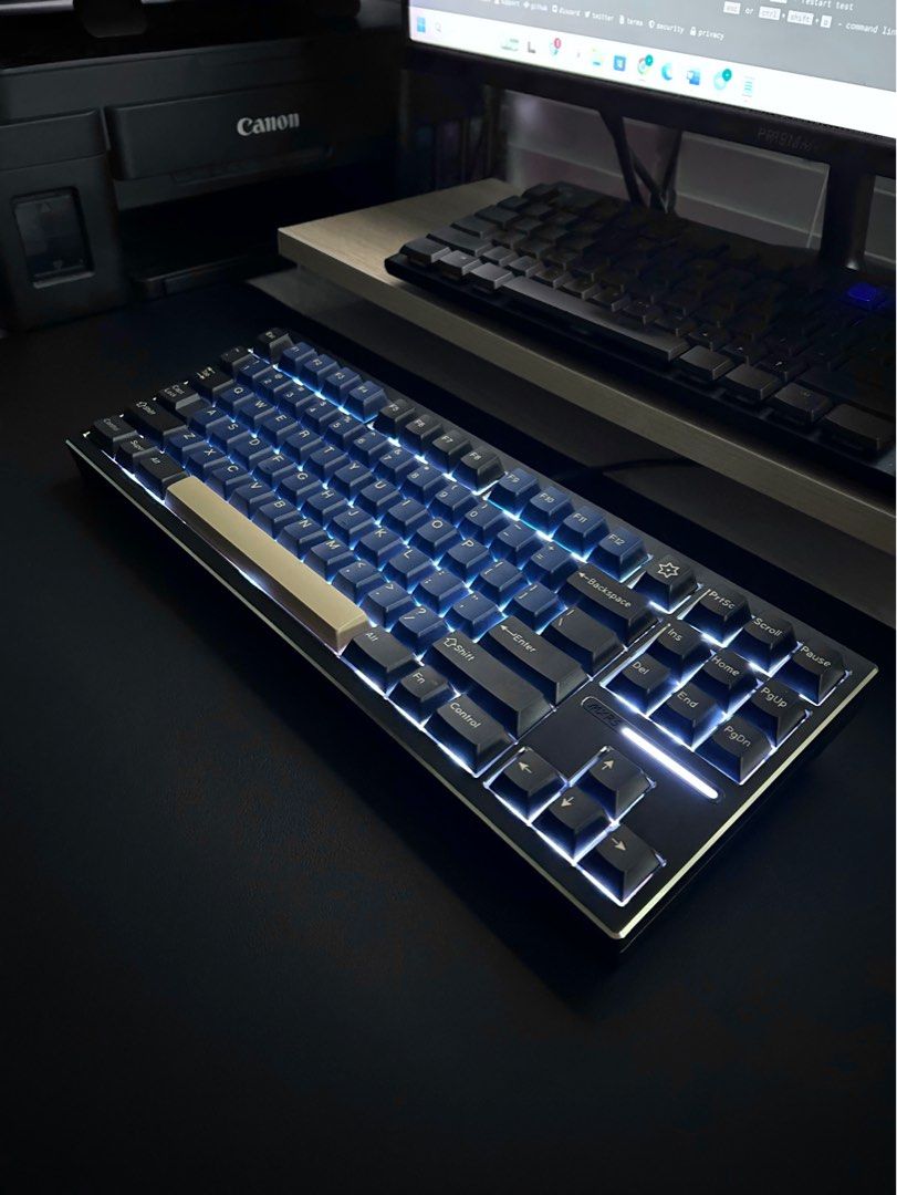 87% Full Aluminium Gold Lining Custom Mechanical Keyboard (Dark Blue ...