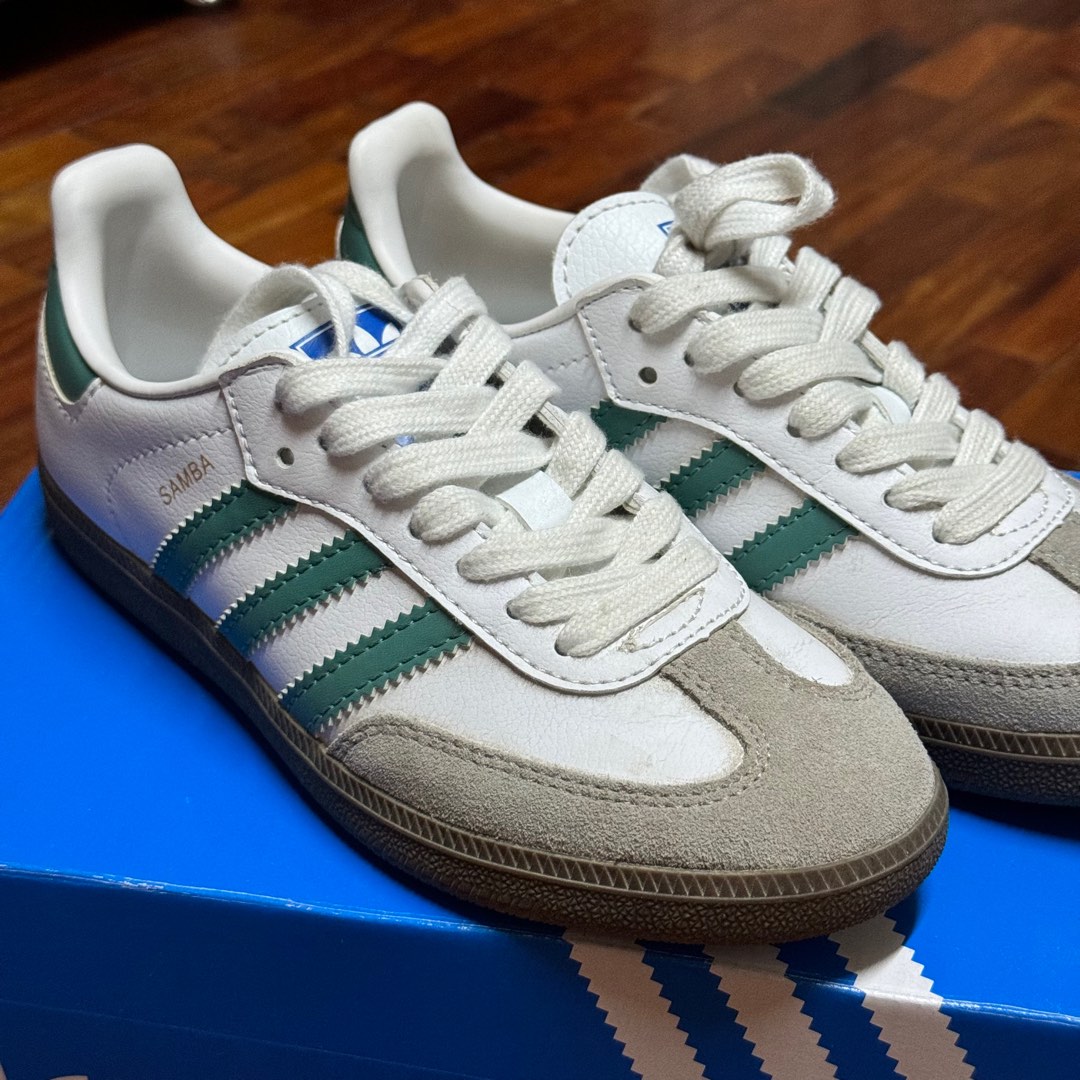 Adidas Samba Green, Women's Fashion, Footwear, Sneakers on Carousell