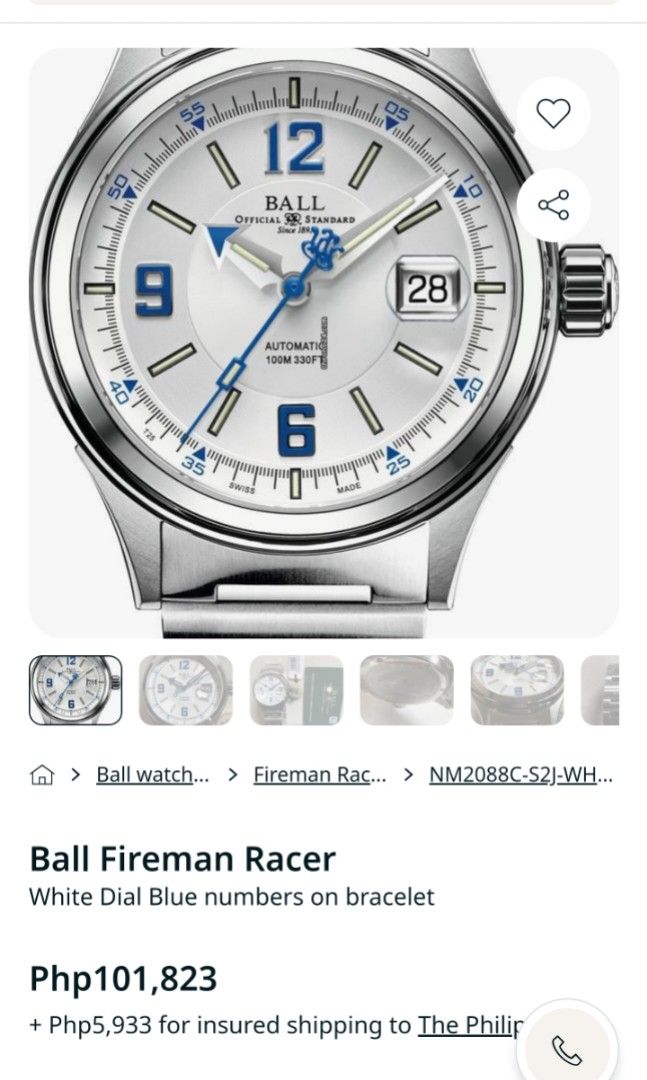 Ball Fireman Racer, Luxury, Watches on Carousell