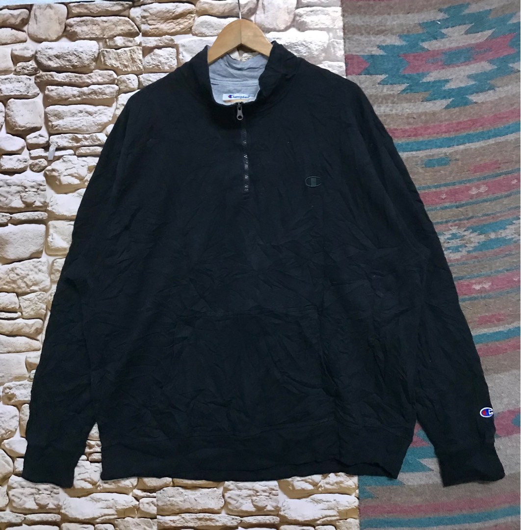 Champion Authentic Half Zipper Small Logo, Men's Fashion, Coats ...