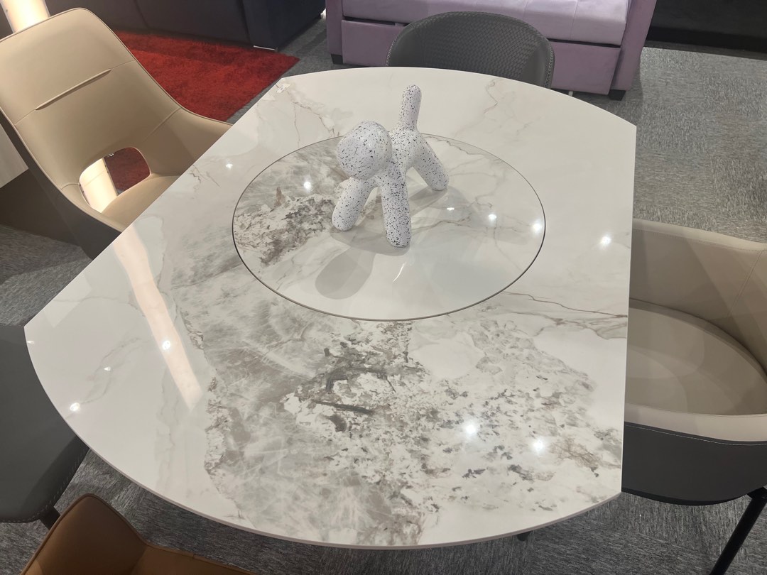 Cheapest sintered stone extendable by turning , circular dining table ...