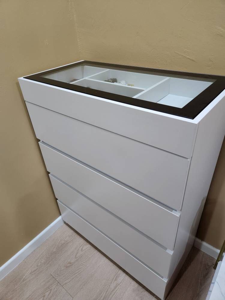 Chest Drawer Glass Display With Installation, Furniture & Home Living ...